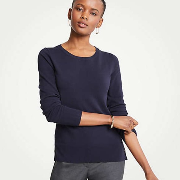 Ann Taylor | Sweaters | New Ann Taylor Side Button Sweater In Night Sky | Poshmark